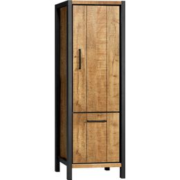 Mehrzweckschrank OMG DESIGN "Ocean, Vitrine, Wohnzimmerschrank", gelb (mango), B:70cm H:200cm T:48cm, Melamin, Schränke, mit Soft-Close, in zwei Breiten