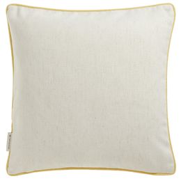 Dekokissen Tom Tailor HOME "Lemons", gelb (zitrone, bestickt), B:45cm L:45cm, Mischgewebe, Dekokissen_Sitzkissen_Kissenhüllen, bestickt, mit Naturfaseranteil