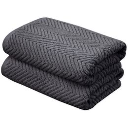 Badetücher Framsohn FROTTIER "Ocean Bio Duschtücher", grau (antracite, grau, dunkelgrau), B:75cm L:150cm, Frottier, Obermaterial: 100% Baumwolle, Handtücher, hergestellt in Österreich, mit Kordel, gedrehter Bauschzwirn