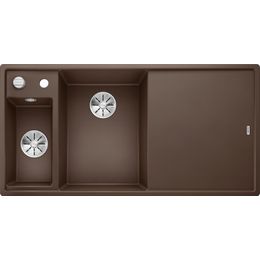 Granitspüle Blanco "AXIA III 6 S", braun (cafe), B:51 H:19 T:100, Verbundwerkstoff, Küchenspülen, inklusive gratis Glasschneidebrett und Edelstahl-Schale