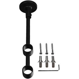 Doppelträger Liedeco Gr. 1, grau (anthrazit), L:21cm Ø:2cm, Gardinenstangenhalterungen, für Gardinenstangen Ø 20 mm