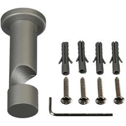 Träger Liedeco, grau (aluminiumfarben), Ø:2cm, Gardinenstangenhalterungen, für Gardinenstangen Ø 20 mm