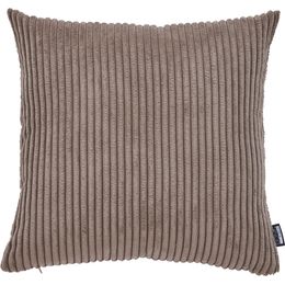 Dekokissen done. "Zoom", braun (chocolate), B:45 L:45, Obermaterial: 92% Polyester, 8% Nylon, Dekokissen_Sitzkissen_Kissenhüllen, Kissenhülle aus modernem Cordstoff