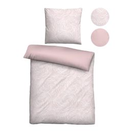 Wendebettwäsche Biberna "0474495", rosa (rose), B/L: 135cm x 200cm, 1 Stk., 1 Stk., Lyocell, B/L: 80cm x 80cm, 2 Stk., Lyocell, Obermaterial: 100% Lyocell (TENCEL™), Bettwäsche, natürlicher Rohstoff, schnelltrocknend, angenehm weich, atmungsaktiv