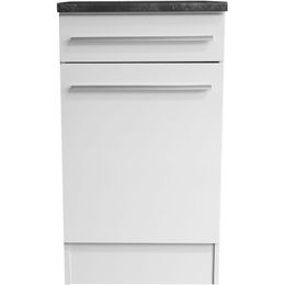 Unterschrank BASIC BY BALCULINA "Jazz 50er Unterschrank, Küchenschrank BxHxT 50x90x60 cm", weiß (weiß hochglanz, weiß matt), B:50cm T:60cm, Holzwerkstoff, Schränke, Unterschrank mit 1 Tür, 1 Schubkasten und 1 Einlegeboden