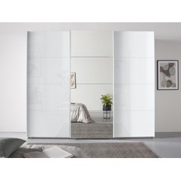 Schwebetürenschrank Rauch "Kleiderschrank Schrank Garderobe TOPSELLER OTELI inkl. Inneneinteilung", weiß (weiß, hochglanz weiß), B:271cm H:229cm T:62cm, Holzwerkstoff, Schränke, mit 3 Innenschubladen sowie zusätzlichen Einlegeböden MADE IN GERMANY