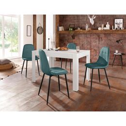 Essgruppe Inosign, blau (weiß, blau,), B:120cm, Sitzmöbel-Sets, mit Esstisch 120 cm breit