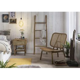 Nachtkonsole Sit, beige (natur), B:48cm H:60cm T:45cm, FSC-zertifiziertes Massivholz, Geflecht Peddigrohr, Sideboards, Nachtkonsole, mit Wiener Geflecht, Nachttisch in zierlicher Optik