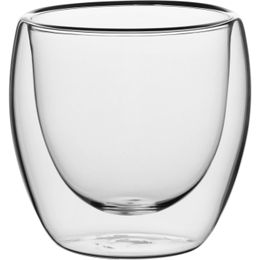 Mäser Espressotasse MÄSER "Esspresso Set, aus Glas", transparent, B:7cm H:7,5cm Ø:7cm, Glas, Trinkgefäße, 6er Set