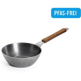 Schmorpfanne Woll "Woll Carbon Steel Hochrandpfanne", silber (silberfarben), B:20cm H:7cm L:44cm Ø:20cm, Pfannen, natürlicher Antihafteffekt nach dem Einbrennen