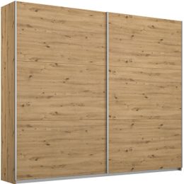 Schwebetürenschrank Rauch "AURELIO Kleiderschrank Garderobe TOPSELLER OTTO´s CHOICE", braun (eiche artisan), B:218cm H:210cm T:59cm, Holzwerkstoff, Schränke, 3 verschiedene Ausstattungsvarianten Griffe aus Metall MADE IN GERMANY, Topseller
