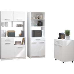 Schrank-Set Parisot "Buffet Set Uno 4", weiß, Spanplatte, Kastenmöbel-Sets, zeitlos, pflegeleicht, vielseitig, Stauraum