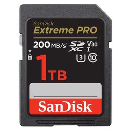 Sandisk Speicherkarte "SDXC Extreme PRO, 2 Jahre RescuePRO Deluxe", schwarz, 1000 GB, Speicherkarten