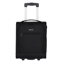 Weichgepäck-Trolley Travelite "CABIN Bordtrolley Underseat, 43 cm", Gr. B/H/T: 34 x 43 x 20 28, schwarz, Polyester, unifarben, Basic, Koffer, Handgepäck-Koffer Reisekoffer mit Aufsteckfunktion Bordgepäck
