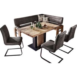 K+w Komfort & Wohnen Eckbankgruppe K+W KOMFORT & WOHNEN "Floyd", braun (schwarzbraun 78, balkeneiche 437,), B:163cm H:90cm T:203cm, Sitzmöbel-Sets, Stauraum-Eckbank, wahlweise rechts oder links langer Schenkel 203cm