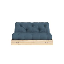 Schlafsofa Karup Design "Flip Sofabed, Made in Europe, mehrere Farben, vielseitig einsetzbar", blau (petrol blau), B:145cm H:83cm T:98,5cm, Bezug: 80% Baumwolle, 20% Polyester, Sofas, Schlafsofa, inkl. handgefertigte Futonmatratze, FSC-zertifiziertes Massivholz