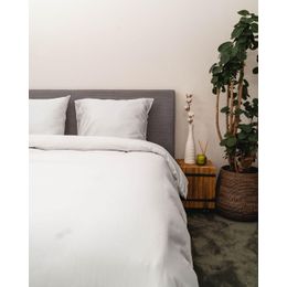 Bettwäsche Kayori "Aya", silber (silbergrau), B/L: 135cm x 200cm, 1 Stk., 1 Stk., Lyocell, B/L: 80cm x 80cm, 2 Stk., Lyocell, Obermaterial: 100% Modal, Bettwäsche, Hergestellt aus 20% Seide und 80% Lyocell