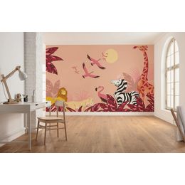 Kindertapete Komar "Disney The Lion King Sunset", rosa, B:500 H:250, Vlies, Tapeten