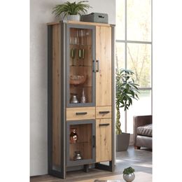 Stauraumvitrine Home Affaire "Mia", grau, B:89 T:42, FSC-zertifizierter Holzwerkstoff, Schränke, Modernes Design