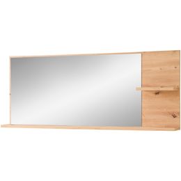 Garderobenspiegel Innostyle "BARI Wandspiegel", grün (schilfgrün, artisan eiche nachbildung), B:148cm H:60cm T:17cm, Holzwerkstoff, Mitteldichte Faserplatte (MDF), glasspiegel, Spiegel, Spiegelfläche 148 x 60 cm, 2 Ablageböden