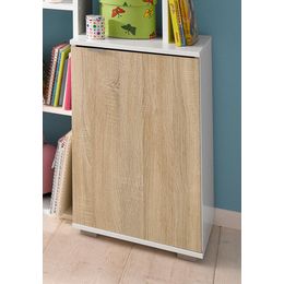 Hochkommode Priess, weiß (weiß, struktureichefarben hell), B:41cm H:71cm T:38cm, Sideboards, Türkommode