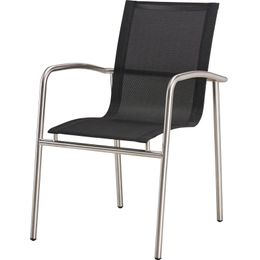 Gartenstuhl Best "Khartum", schwarz, B:56cm H:88cm T:62cm, Edelstahl, Stühle, Stapelstuhl
