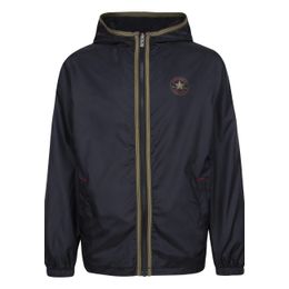 Windbreaker Converse "CNVB CORE WINDBREAKER", Jungen, Gr. 146/152 (158), schwarz, Obermaterial: 100% Polyester, unifarben, normal, hoch geschlossener Ausschnitt, elastischer Bund mit innenliegendem Gummizug, Jacken, für Kinder