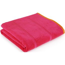 Strandtuch s.Oliver "s. Oliver Strandtuch 90/180", pink (pink, orange), B:90cm L:180cm, Walkfrottier, Walkfrottier, Handtücher, leichte Qualität, Reise, Sauna, Pool