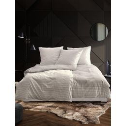Bettwäsche Irisette "Tokio 8607", beige (natur), B/L: 135cm x 200cm, 1 Stk., 1 Stk., Mako-Satin, B/L: 80cm x 80cm, 2 Stk., Mako-Satin, Obermaterial: 100% Baumwolle, Bettwäsche, seidiger Glanz, besonders weich und hautschmeichelnd