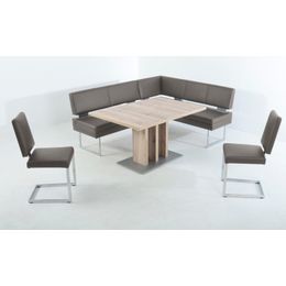 K+w Komfort & Wohnen Essgruppe K+W KOMFORT & WOHNEN, grau (schwarzgrau 80,), B:199cm H:89cm T:158cm, Sitzmöbel-Sets, langer Schenkel links oder rechts, 2 Freischwinger, 1 Funktionstisch