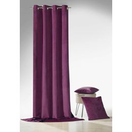 Weckbrodt-Gardinen Vorhang WECKBRODT "Valentin" Gr. 1, lila (aubergine), B:135cm H:245cm, Sablé, Polyester, Gardinen, Velour, Samt-Optik, blickdicht, Unifarben, Gardine, Store