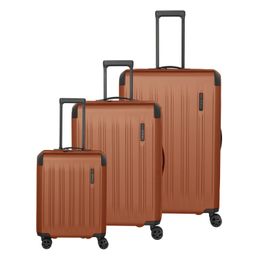 Trolleyset Travelite "DYNAMIIC S/M/L, verschiedene Farben", rosa (kupfer), ABS, unifarben mit Farbeinsätzen, Koffer-Sets, Hartschalen-Koffer ABS Volumenerweiterung bei M/L