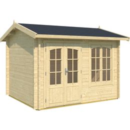 Gartenhaus Lasita Maja "Alex", beige (naturbelassen), Fußboden im Gartenhaus, Massivholzdach, Holzwerkstoff, Gartenhäuser