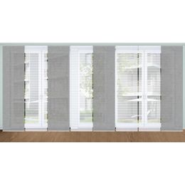 Schiebegardine HOME IN GREEN "ESTRA" Gr. 1, grau, B:60cm H:245cm, Polyester, Gardinen, SET DIGITALDRUCK,BAMBUSOPTIK RECYCELT