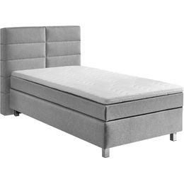 Boxspringbett, grau, B:115cm L:210cm, Bezug: 100% Polyester;Polsterung: 100% Polyester, Westfalia Schlafkomfort, Komplettbetten, Boxspringbett, wahlweise mit Kaltschaum-Topper