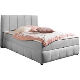 Boxbett Inosign "Hartley inkl. Bettkasten und Topper, auch in Überlänge erhältlich", grau, B:152cm L:230cm, Komplettbetten, Inkl. Bettkasten & Topper, wählbar in H2, H3 o. H4