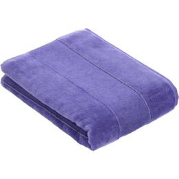 Badetuch Vossen "Santiago", lila (very peri), B:67cm L:140cm, Walkfrottier, Obermaterial: 100% Baumwolle, Handtücher, mit eleganten Veloursstreifen und Kordelbiesen