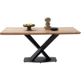 Esstisch MCA LIVING "Gravina Esstisch", beige (naturfarben, schwarz, naturfarben), B:160 T:90, Zerreiche massiv/ Metall, Tische