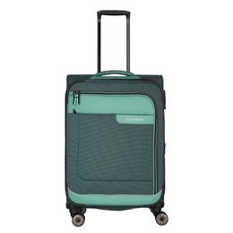 Weichgepäck-Trolley Travelite "VIIA, verschiedene Größen und Farben", Gr. B/H/T: 44 x 67 x 29 70, braun (eukalyptus), Polyester, mehrfarbig, Modisch, Koffer, Reisegepäck Trolley Koffer Weichgepäck TSA Schloss