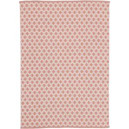 Teppich CarpetFine "Frida 204", rosa, B:80cm H:7mm L:150cm, Polyester, Teppiche, Teppich, Wendeteppich, 100% recyceltem Material (PET), Flachgewebe, Sisal Optik