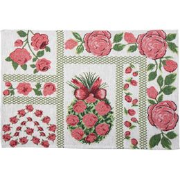 Platzset SPRÜGEL "Rose", bunt (weiß, natur, rosa, grün), B:35cm L:50cm, Obermaterial: 65% Baumwolle, 35% Polyester, Platzsets, Gobelin