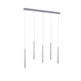 JUST LIGHT Pendelleuchte "BRUNO", grau (aluminiumfarben), 5, H: 120cm, 1 Stk., Leuchten, LED