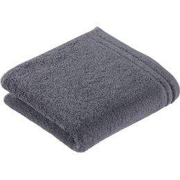 Badetuch Vossen "Calypso Feeling", grau (flanell), B:50cm L:100cm, Walkfrottee, Obermaterial: 100% Baumwolle, Handtücher, mit schmaler Bordüre, aus 100% hochwerter Baumwolle, Vegan, einfarbig