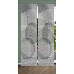 Schiebegardine HOME IN GREEN "AFONSO" Gr. 1, grau (anthrazit), B:60cm H:245cm, Polyester, Gardinen, SET DIGITALDRUCK,BAMBUSOPTIK RECYCELT