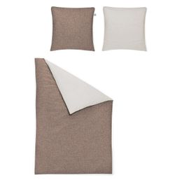 Wendebettwäsche Irisette "Crown-K 8404", orange (terrakotta), B/L: 155cm x 200cm, 1 Stk., 1 Stk., Mako-Satin, B/L: 80cm x 80cm, 2 Stk., Mako-Satin, Obermaterial: 100% Baumwolle, Bettwäsche, edel und hochwertig