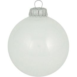 Weihnachtsbaumkugel KREBS GLAS LAUSCHA "CBK70106, Weihnachtsdeko, Christbaumschmuck, Christbaumkugeln Glas", wei&szlig;, &Oslash;:6,7cm, Glas, Weihnachtsbaumkugeln, Weihnachtsbaumkugeln