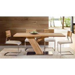 Essgruppe Home Affaire "0", braun (eiche, beige,), B:160, Sitzmöbel-Sets, bestehend aus dem Tisch »Ranger« und den Stühlen »Aurea«