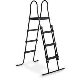 Poolleiter EXIT "für Rahmenhöhen 108-122 cm, schwarz", schwarz, B:114cm H:178cm L:77cm, Kunststoff, Metall, Leitern, mit Anti-Rutsch-Sprossen