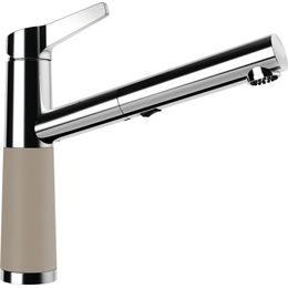 Küchenarmatur Schock "SC510", braun (twilight), B:20,9cm H:23,3cm Ø:5,2cm, Messing, Armaturen, ausziehbar, Strahl-Brause, Rückflussverhinderer, Schwenkbereich 120