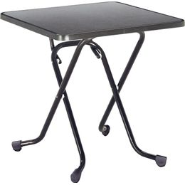 Klapptisch Best "Madrid", grau (anthrazit), B:67cm H:73cm T:67cm, Stahl/Laminierte Tischplatte, Tische, quadratisch